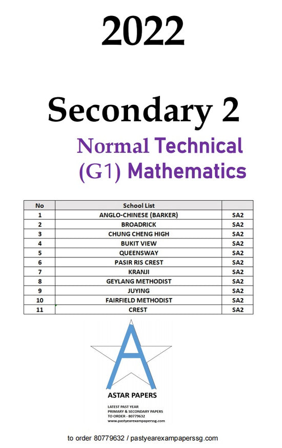 SECONDARY 2 SOFT COPIES – Pastyearexampaperssg